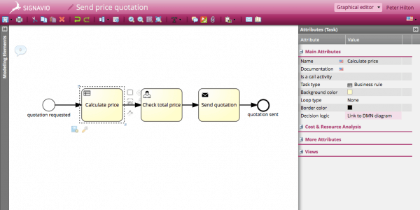 Business rules execution from Decision Management Notation - Signavio
