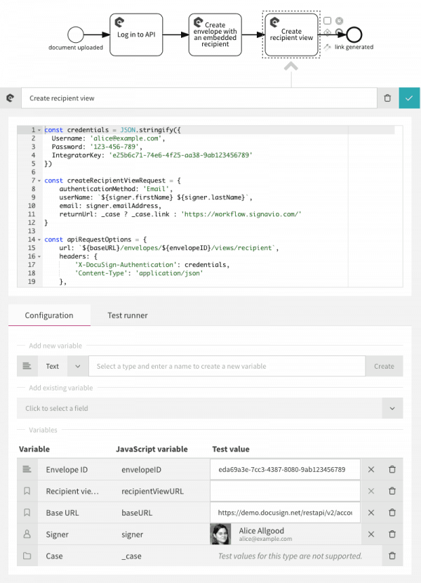 DocuSign Workflow Integration for Document Signing - SAP Signavio