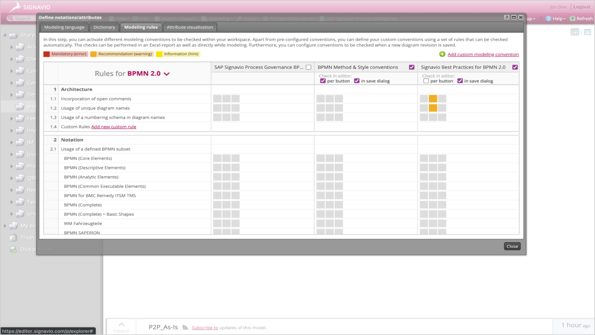 SAP Signavio Process Manager - BPM Platform for Process Modeling