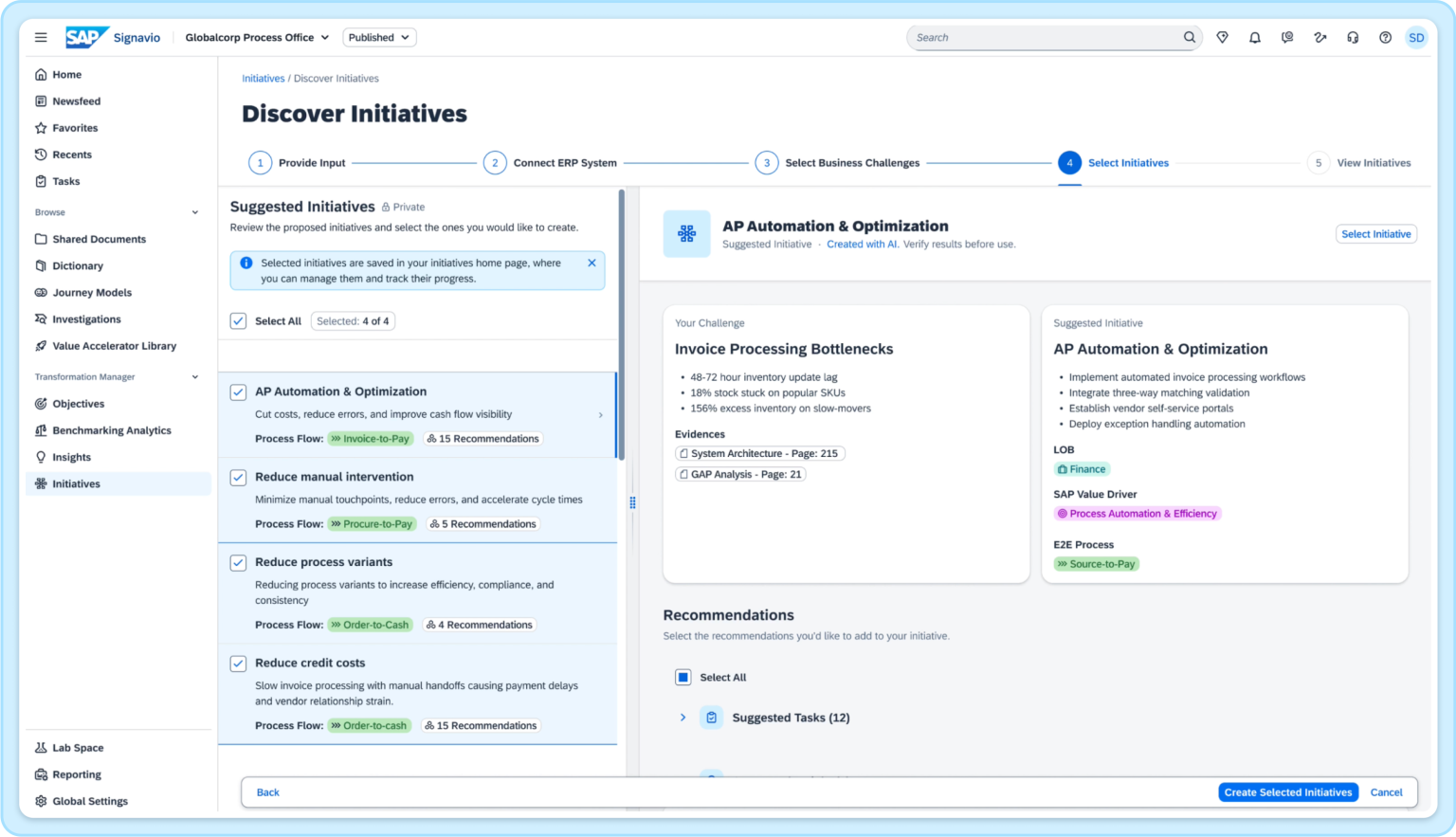 SAP Signavio Process Transformation Manager