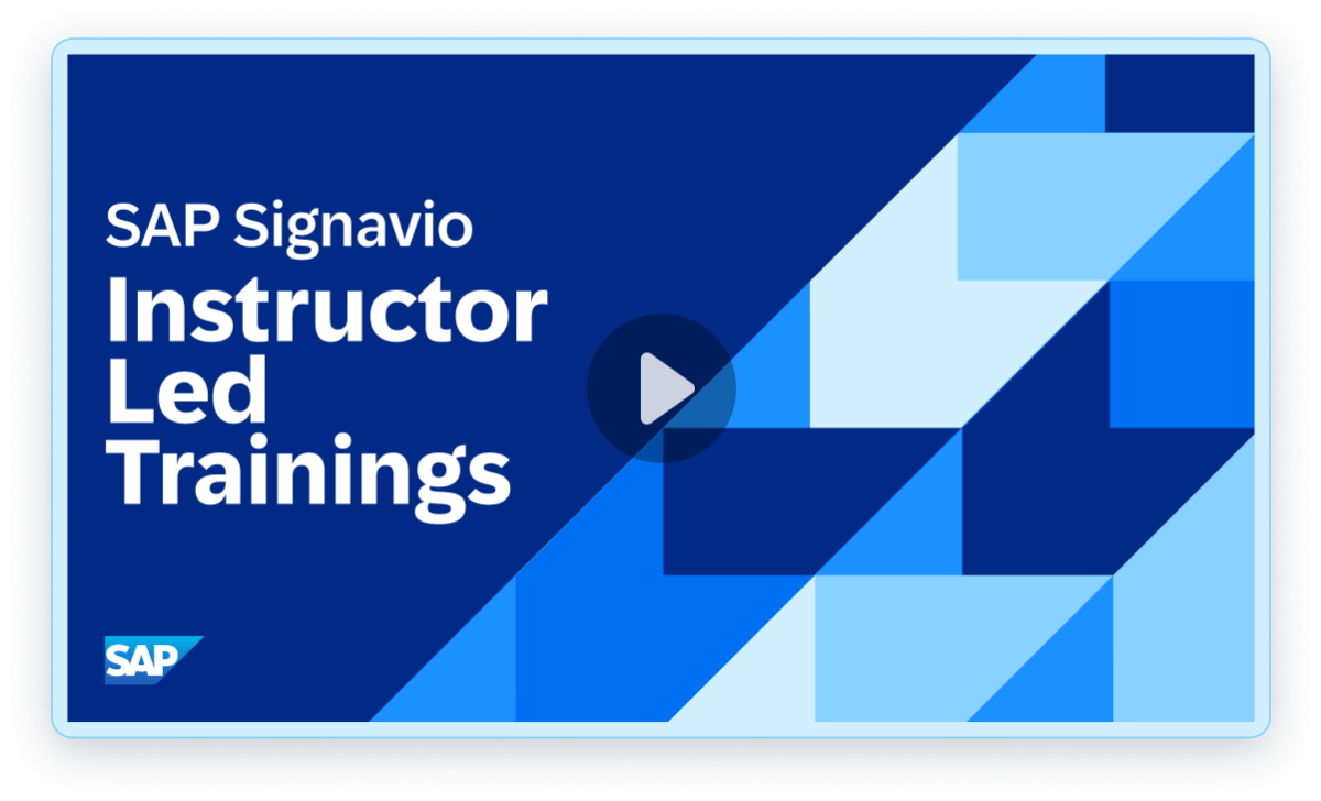 SAP Signavio Instructor Led Trainings